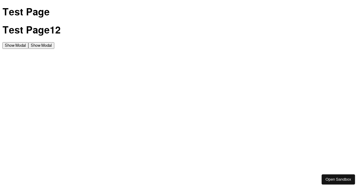 react use modal hook example (forked) - Codesandbox