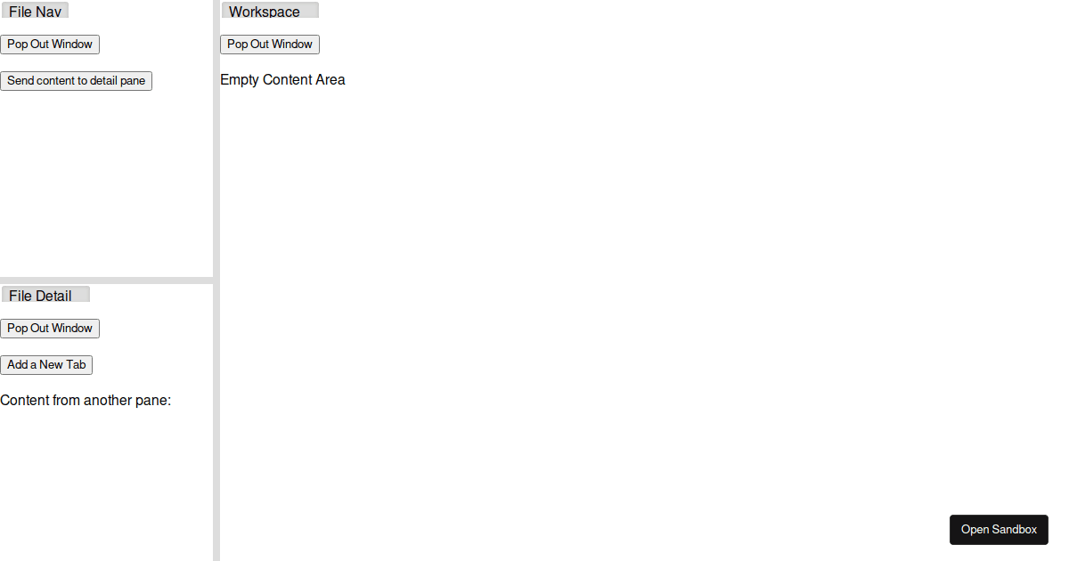FlexLayout and React Portals - Codesandbox