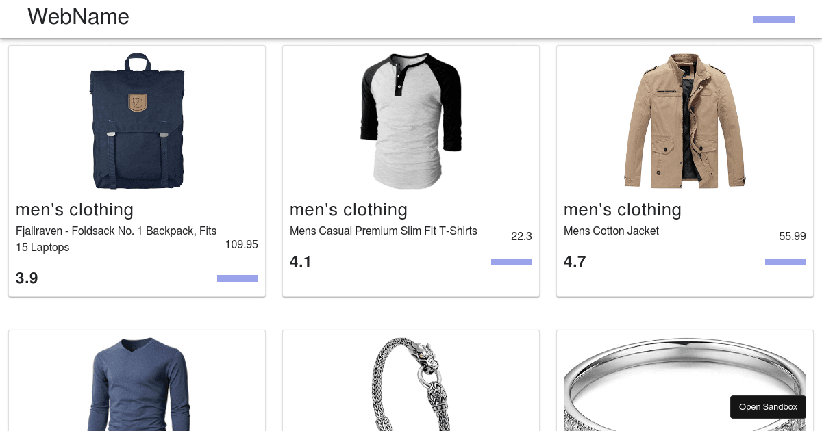 Product Cart React Codesandbox