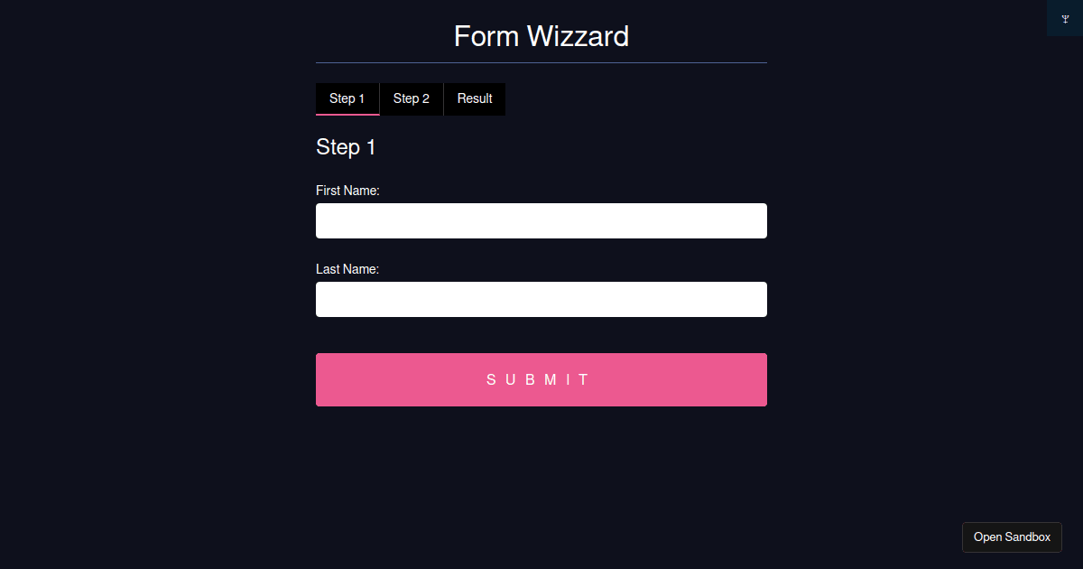 react-hook-form-wizard-form-complete - Codesandbox