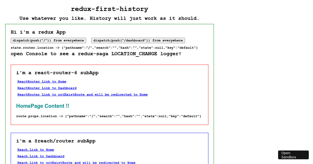 redux-first-history-demo-rr6 (forked) - Codesandbox