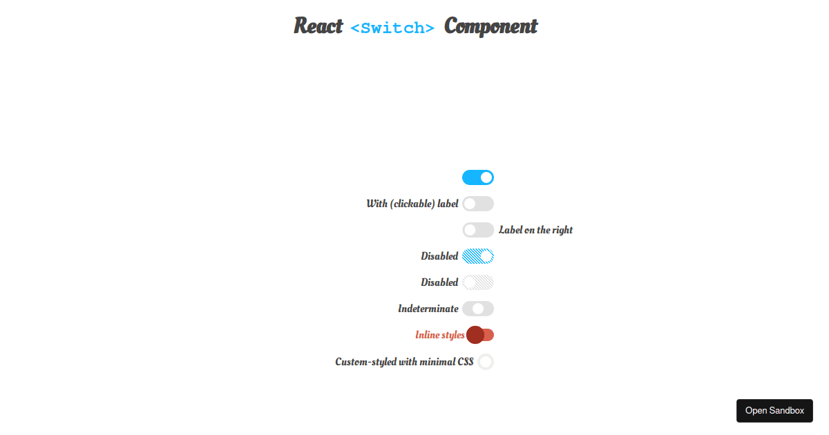 UI-Switch - Demo Page - Codesandbox