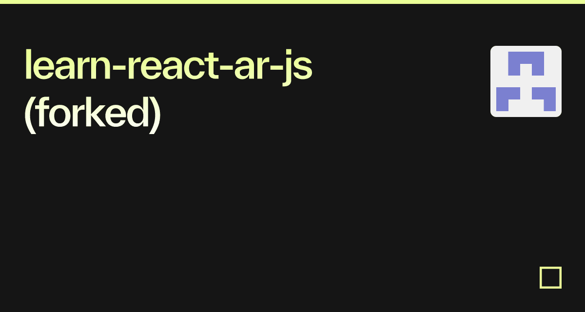 learn-react-ar-js (forked) - Codesandbox