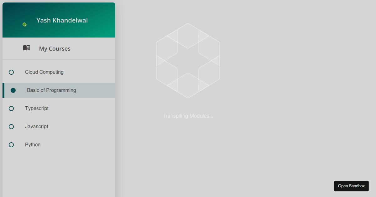 Side Bar Codesandbox
