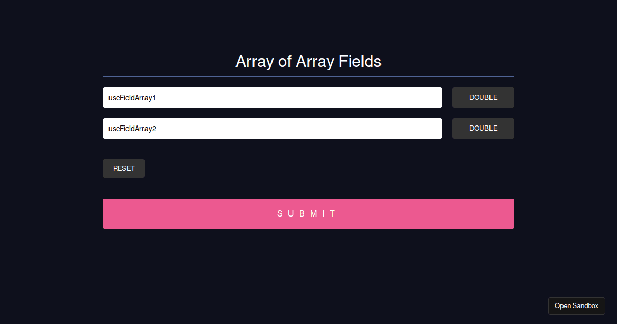 React Hook Form Usefieldarray Nested Arrays Forked Codesandbox