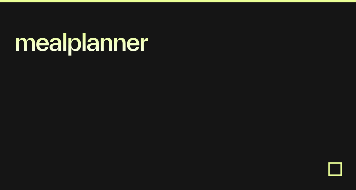 mealplanner - Codesandbox