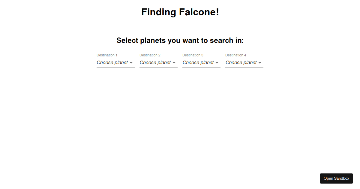 Finding Falcone - Codesandbox