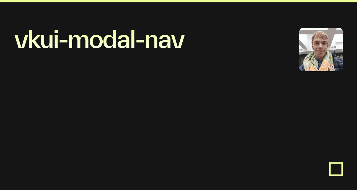 vkui-modal-nav - Codesandbox