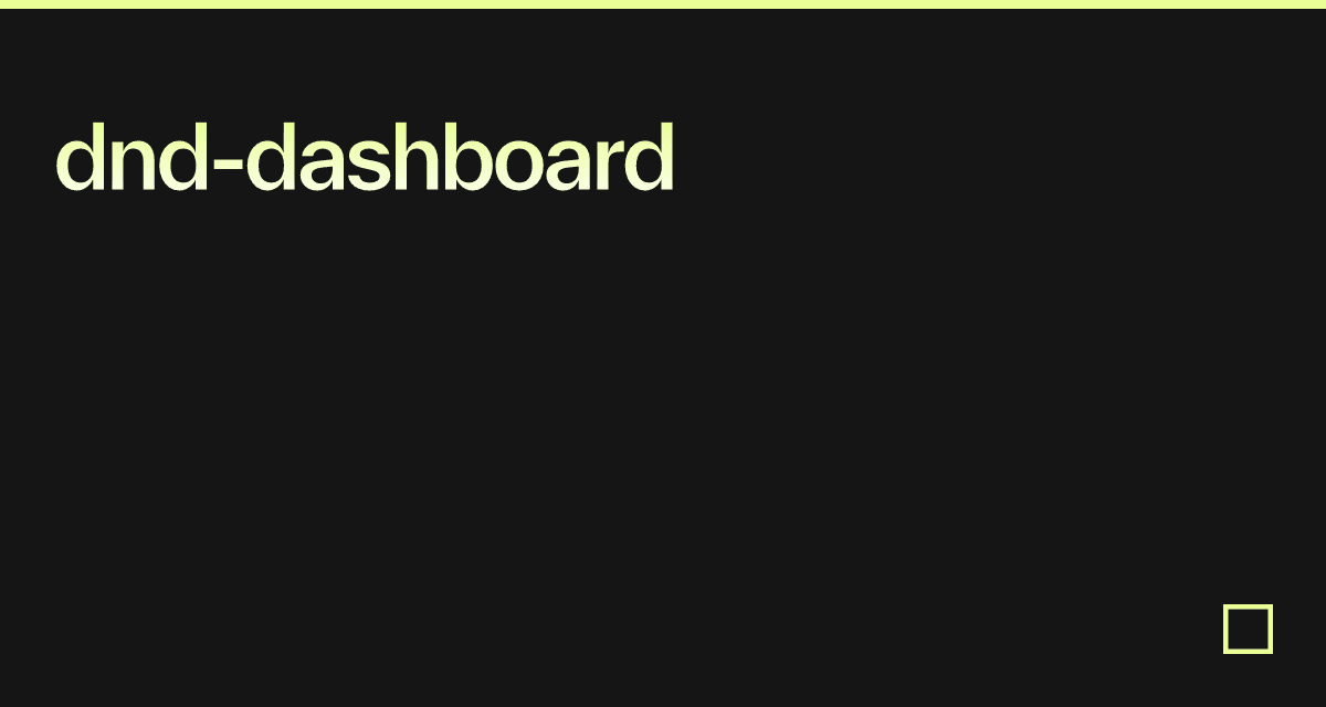 dnd-dashboard - Codesandbox
