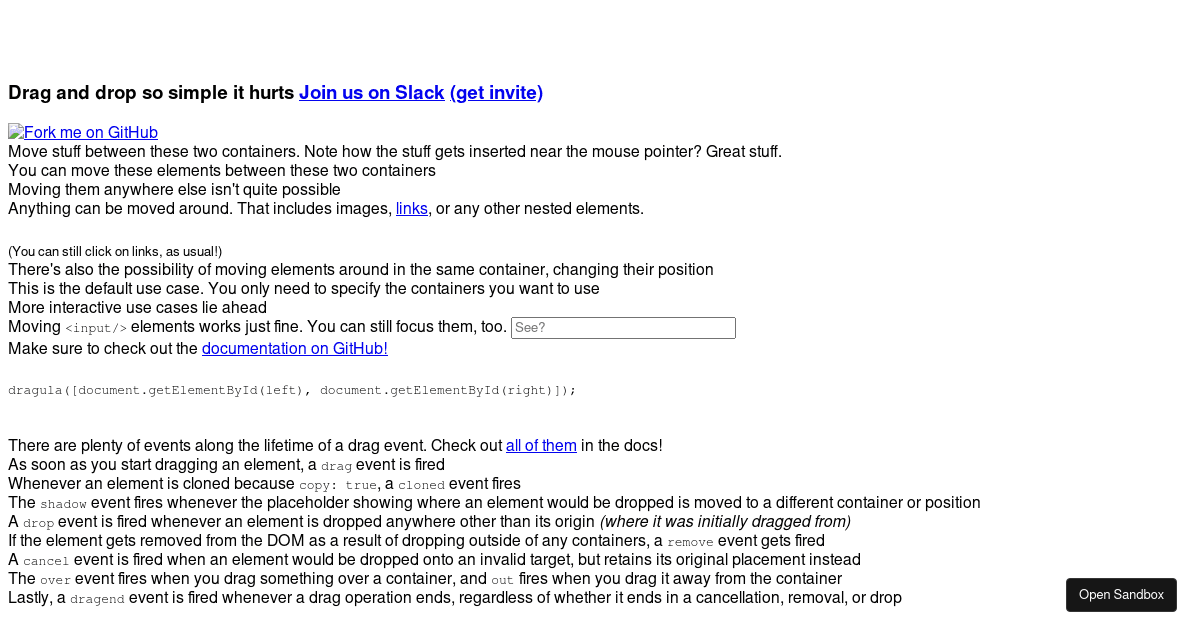 dragula - Codesandbox