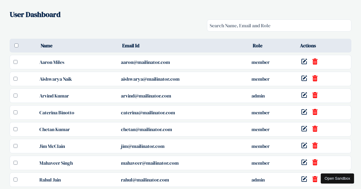 adminui - Codesandbox