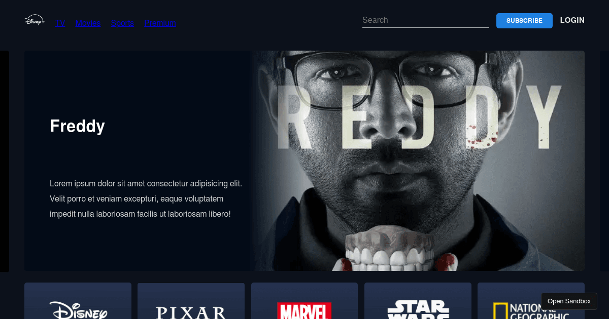 Movie Website - Codesandbox