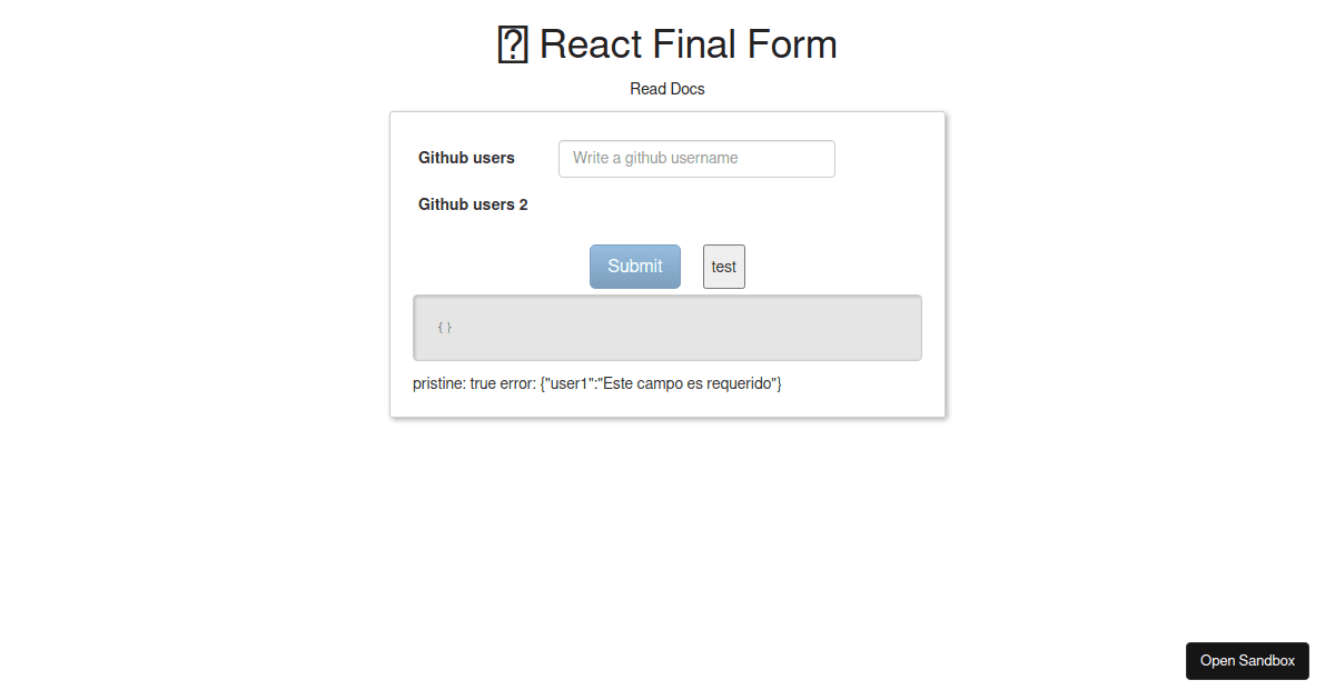 馃弫 React Final Form Github User Asynctypeahead Codesandbox