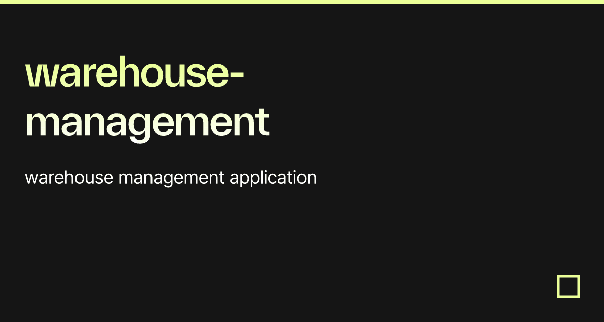 warehouse-management - Codesandbox