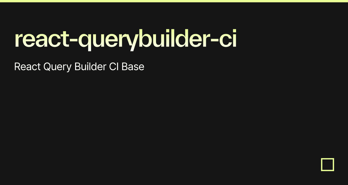react-querybuilder-ci - Codesandbox