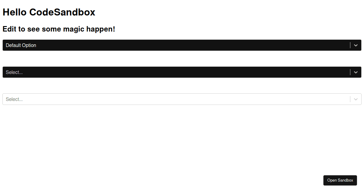 react-select-custom-dark - Codesandbox react-select-custom-dark - Codesandbox