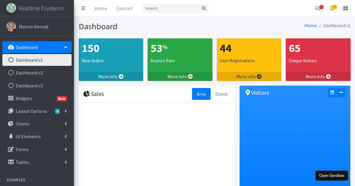 Adminlte V3 Codesandbox 