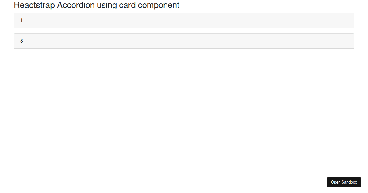 Reactstrap accordion - Codesandbox