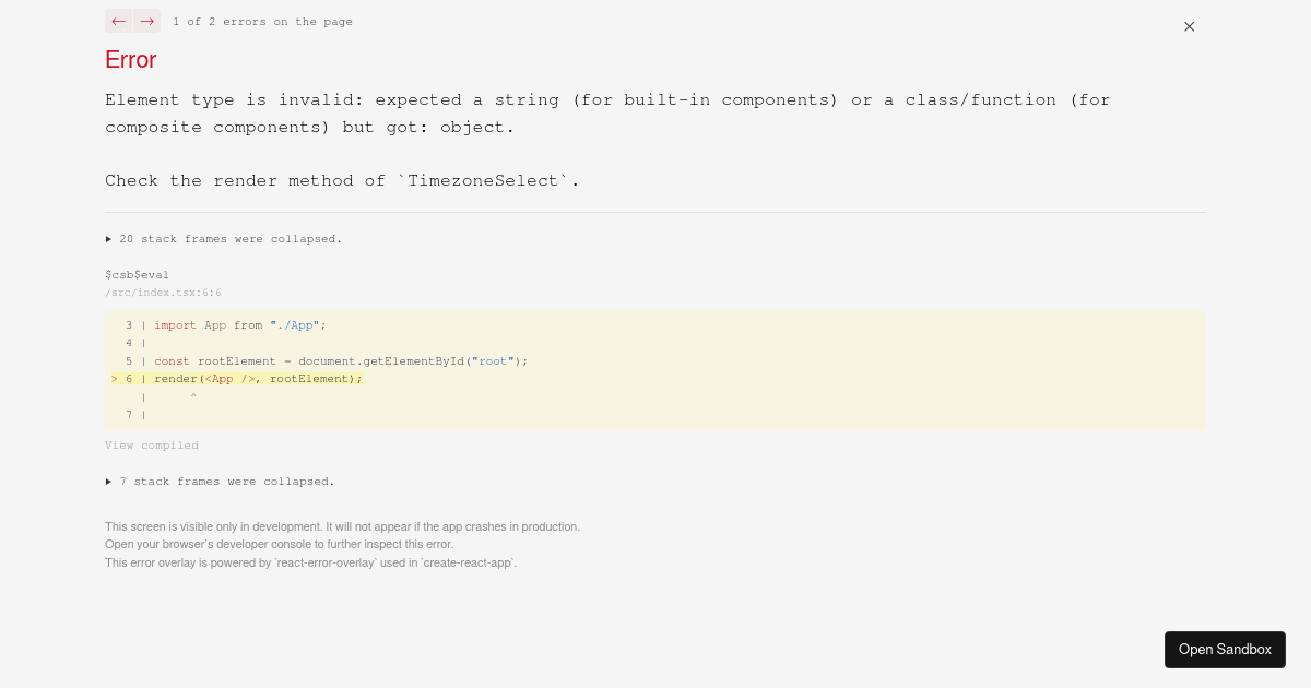 React Timezone Select Typescript Codesandbox 8391