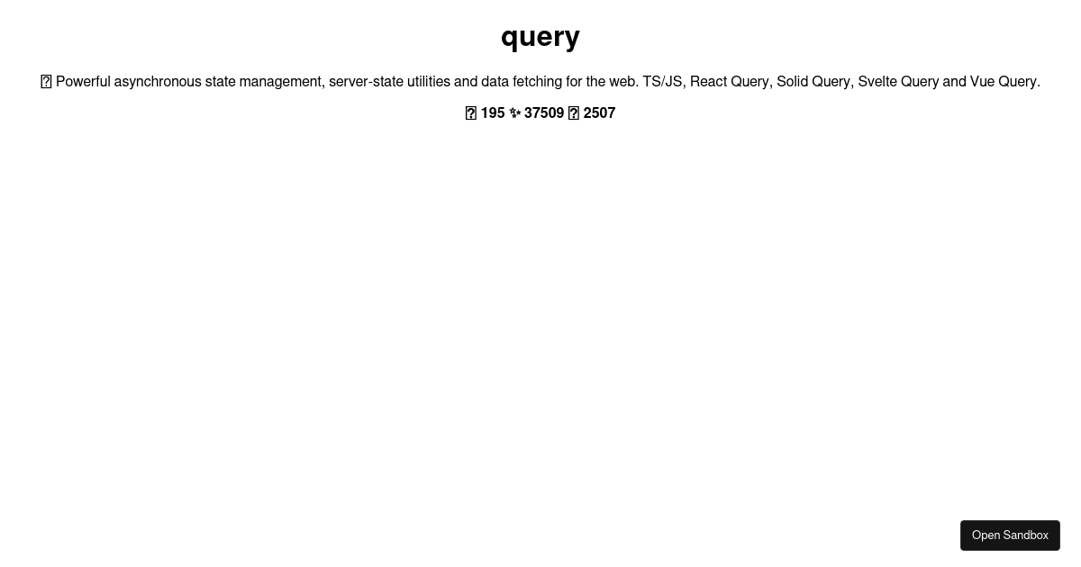 Gettingstarted React Query Codesandbox