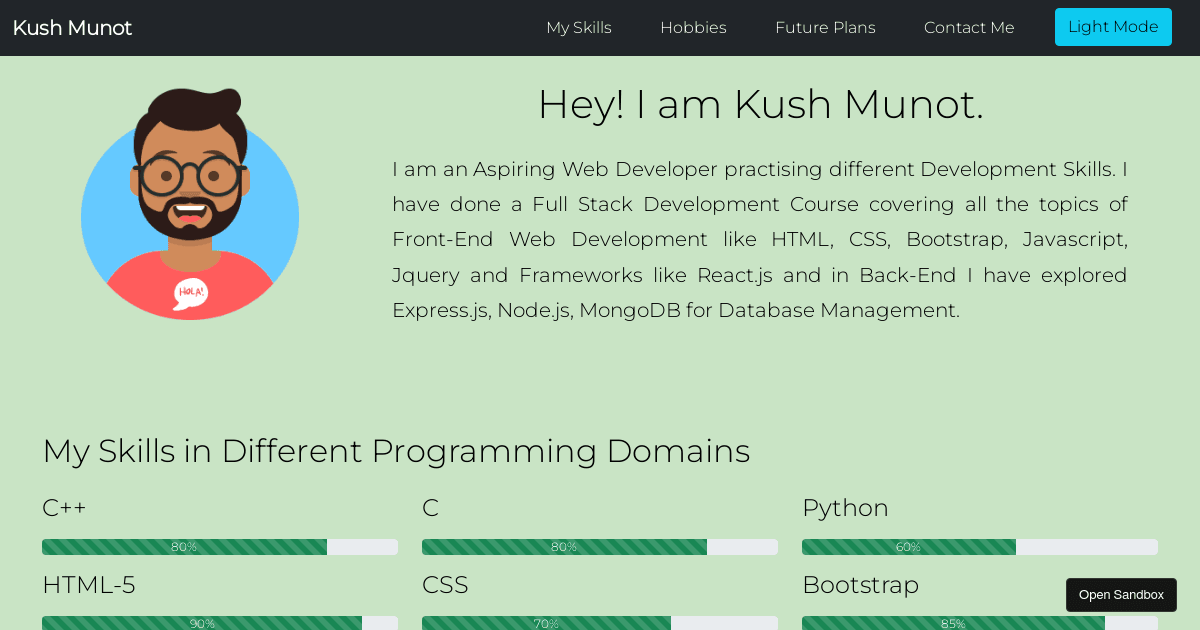 task-01-portfolio - Codesandbox