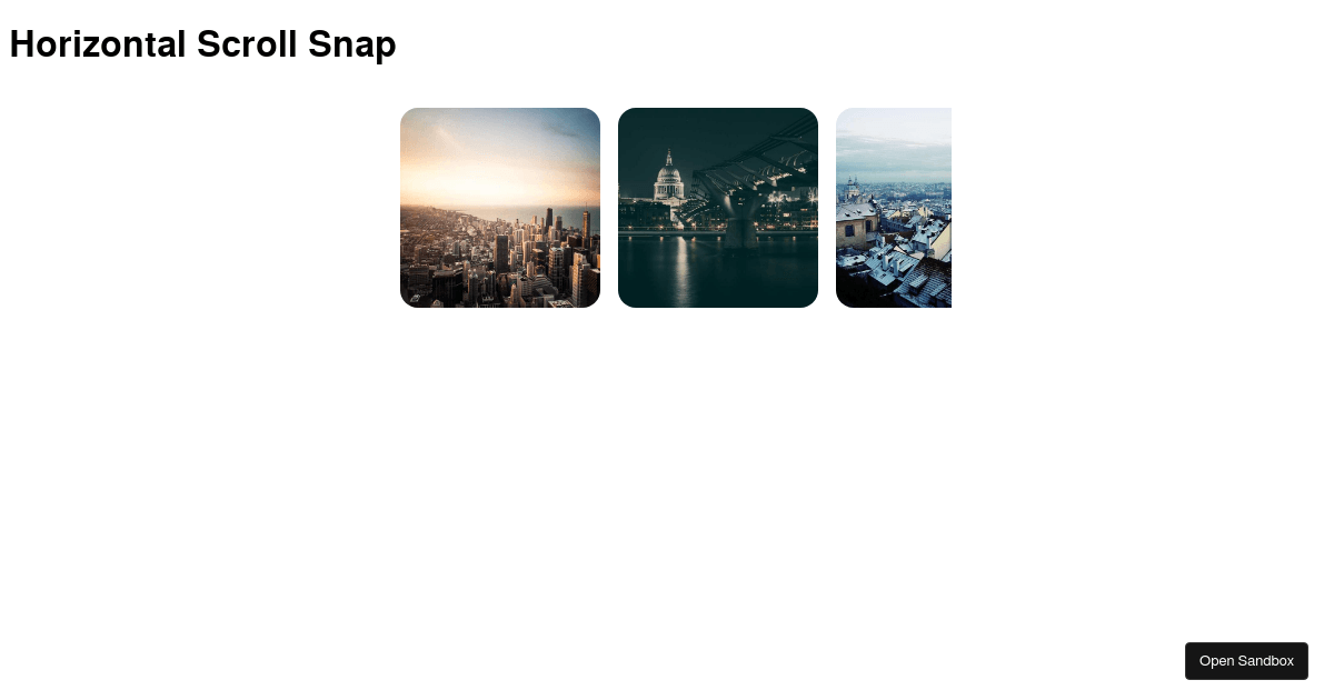 Horizontal Scroll Snap - Codesandbox