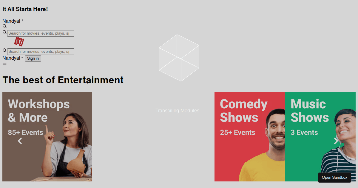 Bookmyshow Codesandbox