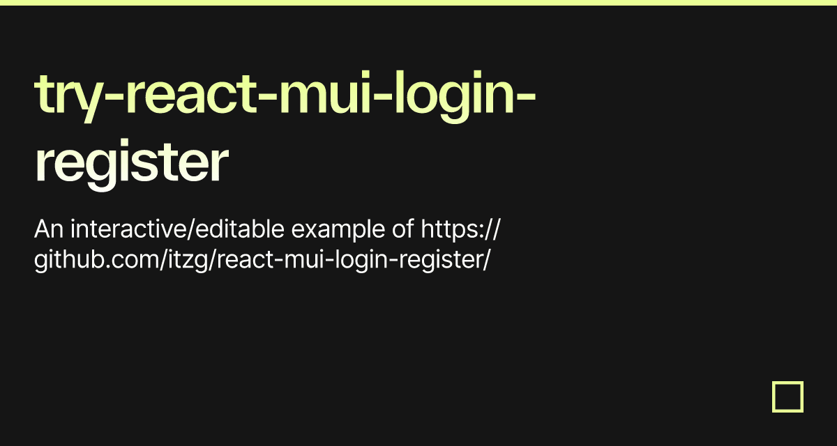 try-react-mui-login-register - Codesandbox