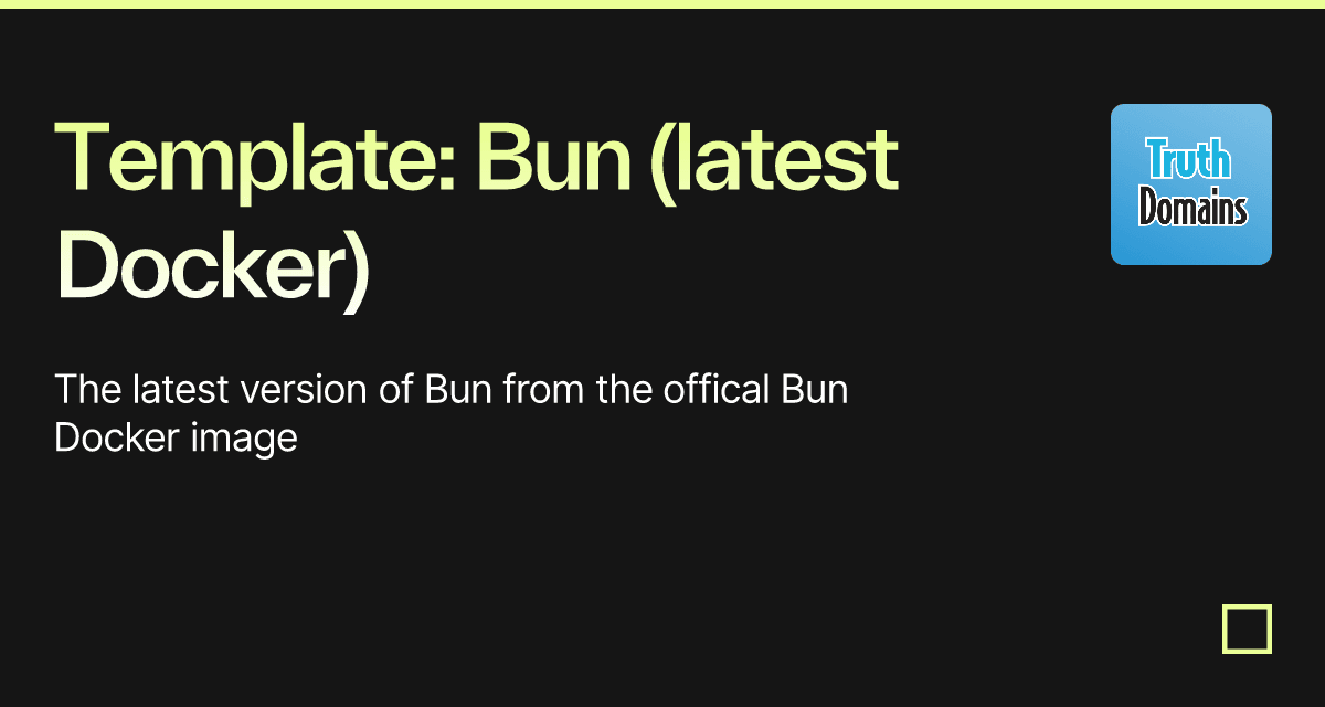 Template Bun Latest Docker Codesandbox