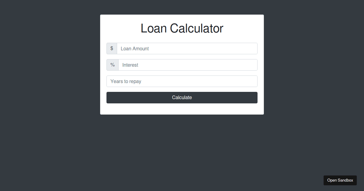 Loan Calculator - Codesandbox