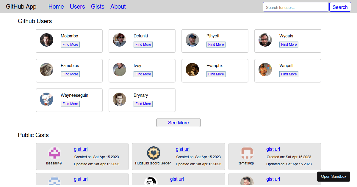 git-finder - Codesandbox