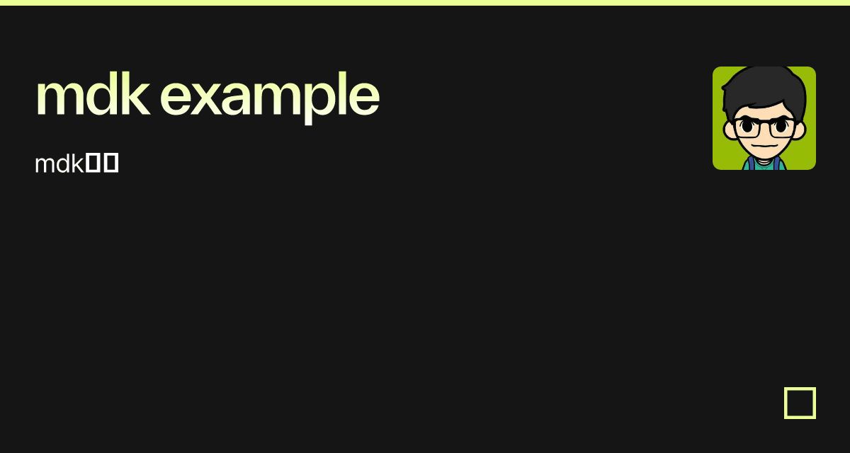 mdk example - Codesandbox