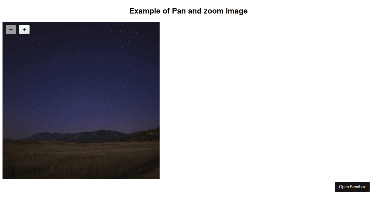 pan and zoom image - Codesandbox