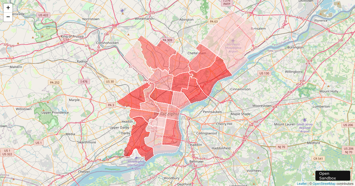 Custom Choropleth Wrapper Using Leaflet Choropleth Library In React Leaflet V2x Codesandbox