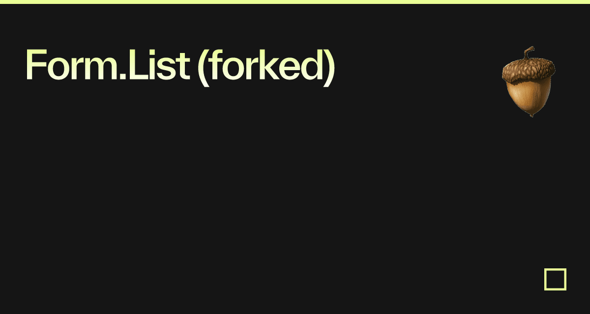 Form.List (forked) - Codesandbox