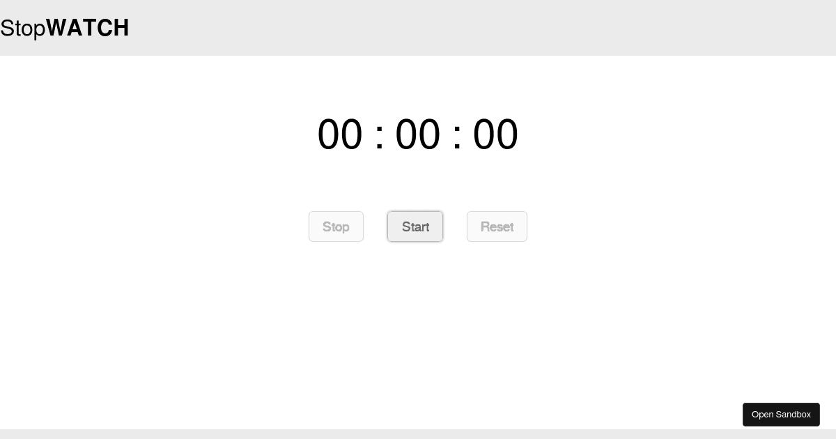 Web-StopWatch - Codesandbox