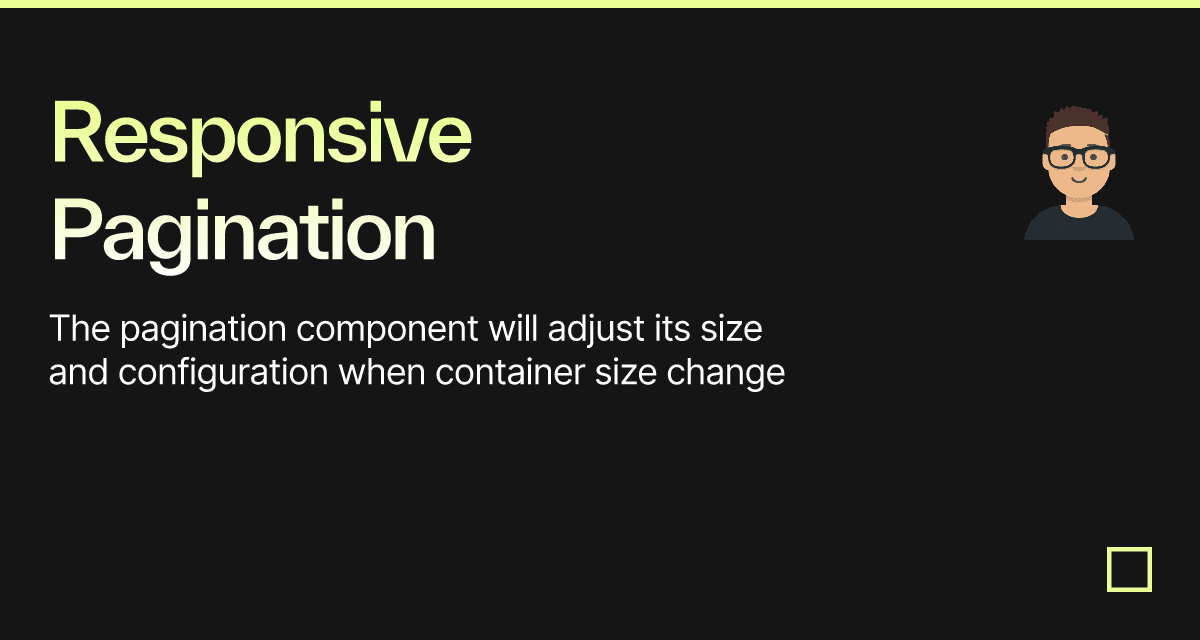 Responsive Pagination - Codesandbox