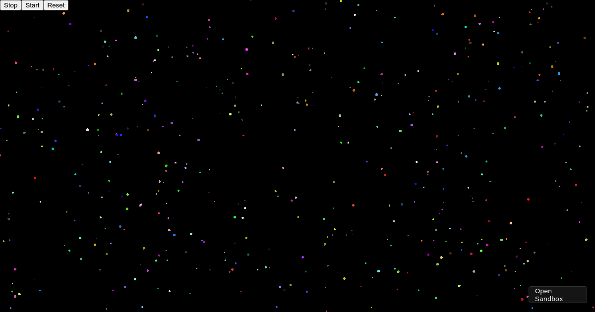 PIXI.js starfield interstellar (forked) - Codesandbox