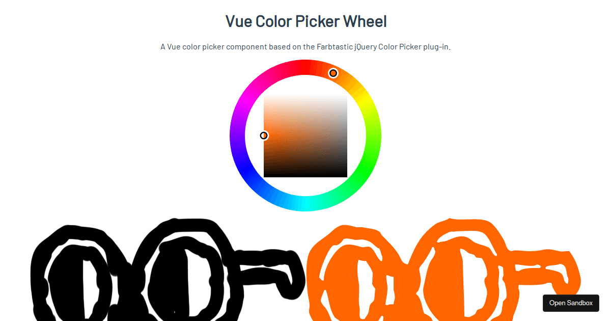 Vue Color Picker Wheel basic example (forked) - Codesandbox