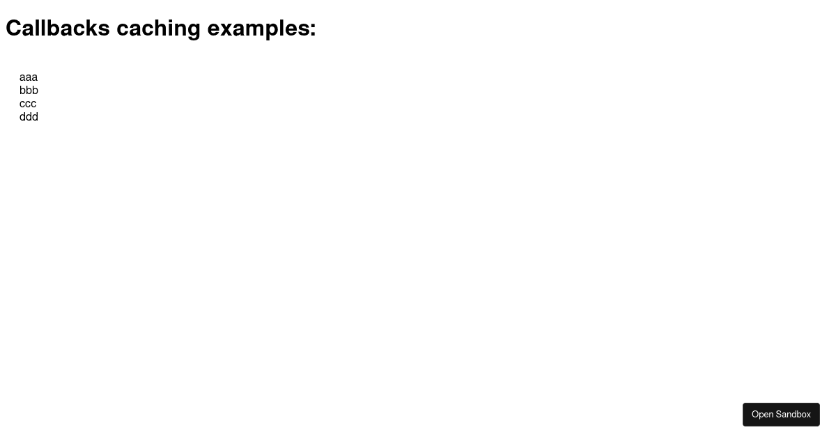 useRef, useCallback and plane callback - Codesandbox