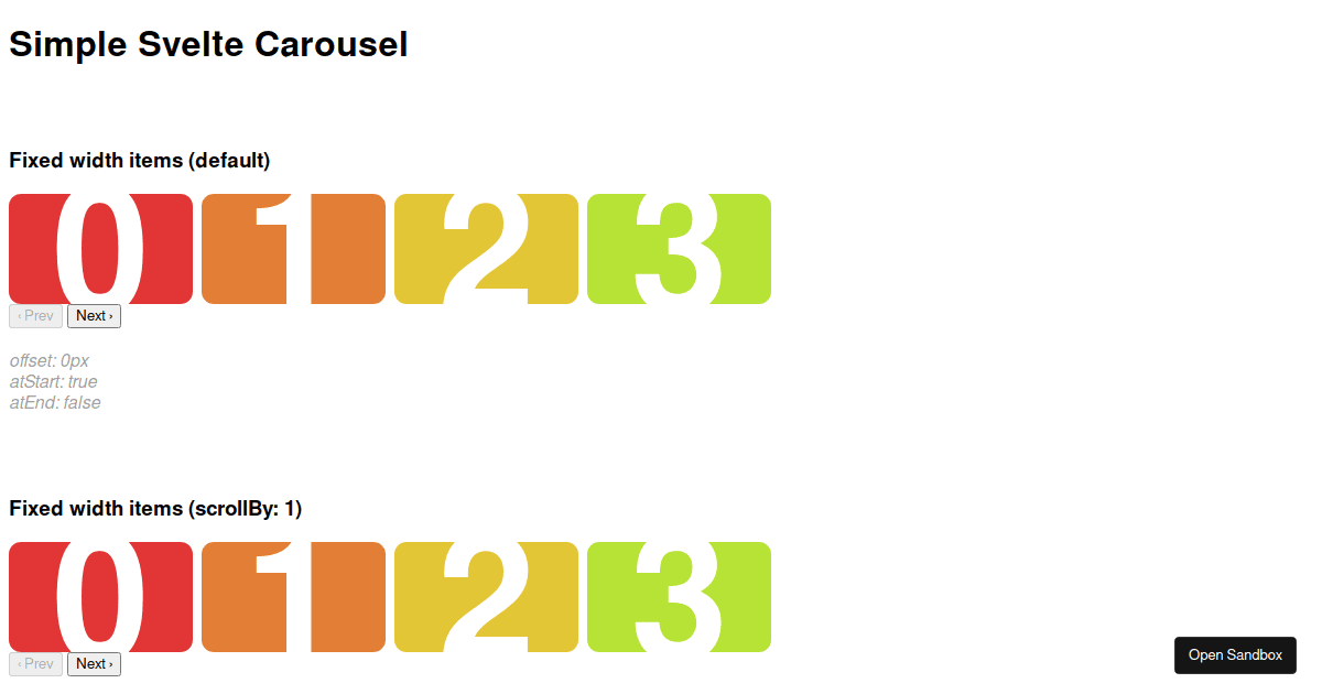 Simple Svelte Carousel - Codesandbox