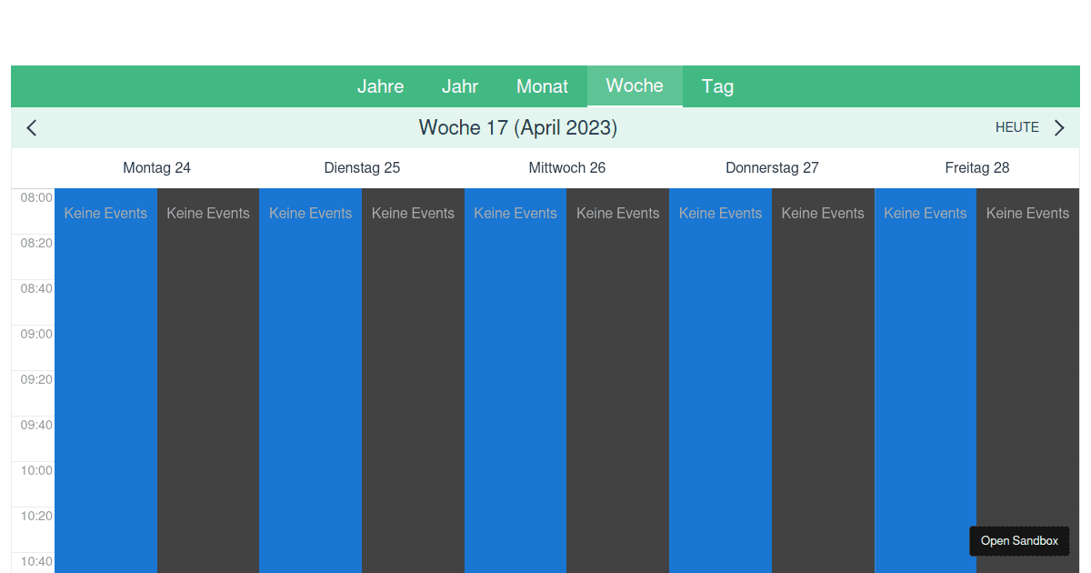 Calendar Vuetify Prototype - Codesandbox