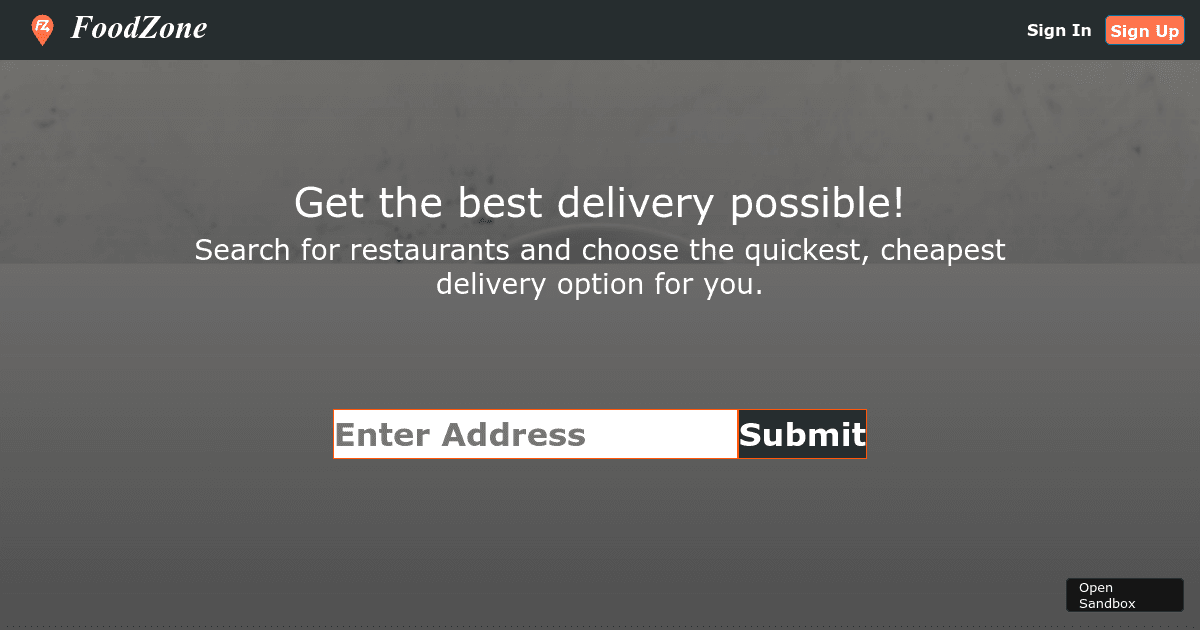 FoodZone Web App - Codesandbox