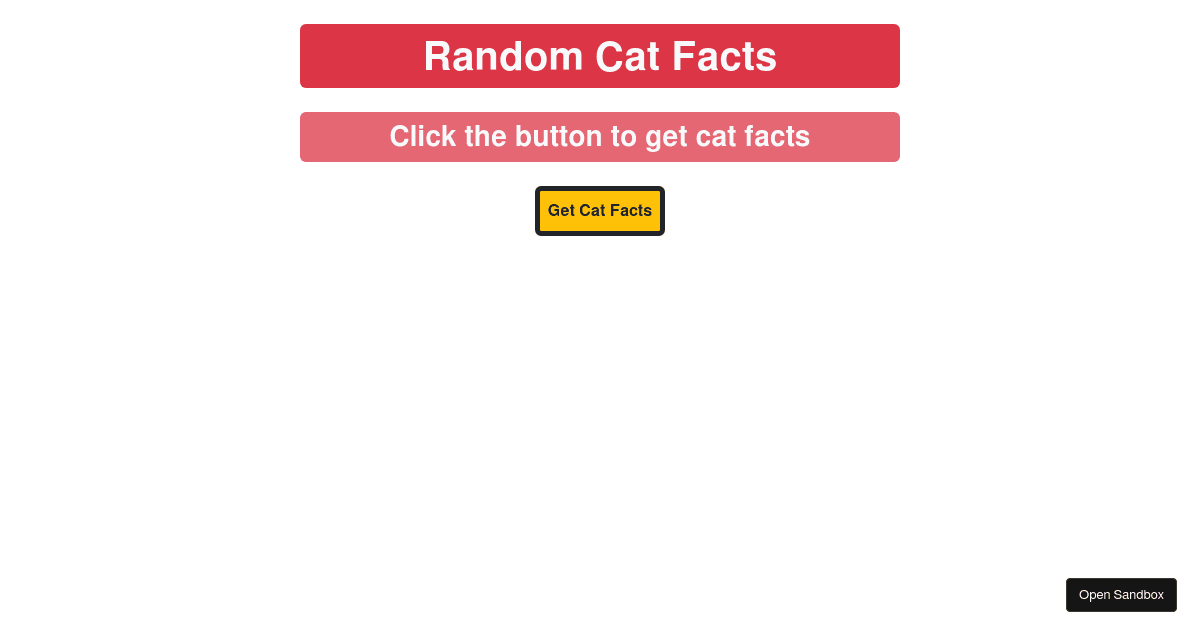 Random Cat Facts - Codesandbox