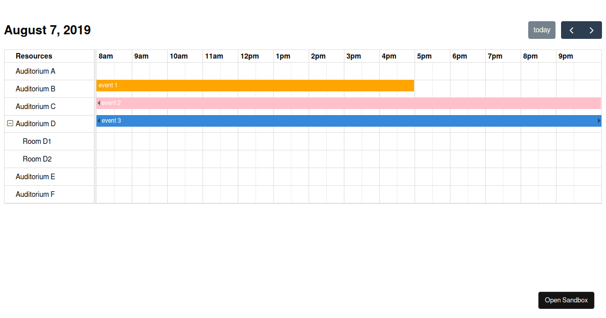 FullCalendar Timeline Vue (forked) - Codesandbox