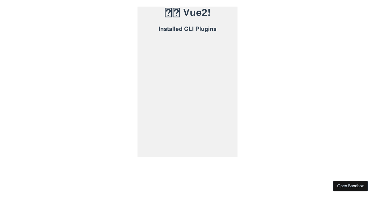Vue Template - Codesandbox