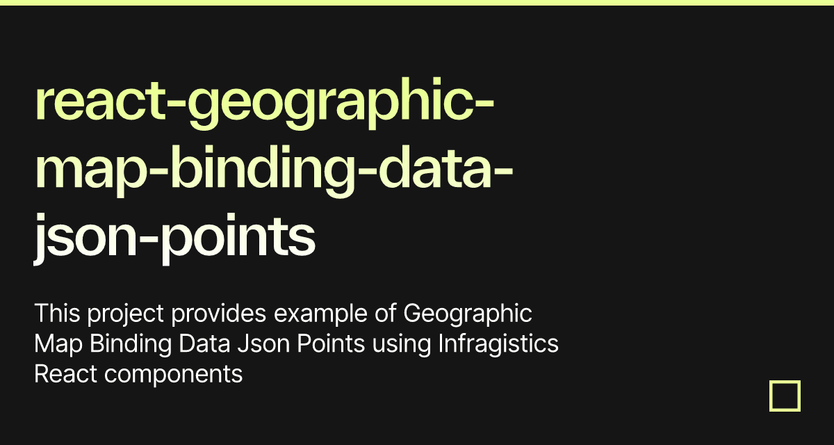 React Geographic Map Binding Data Json Points Codesandbox