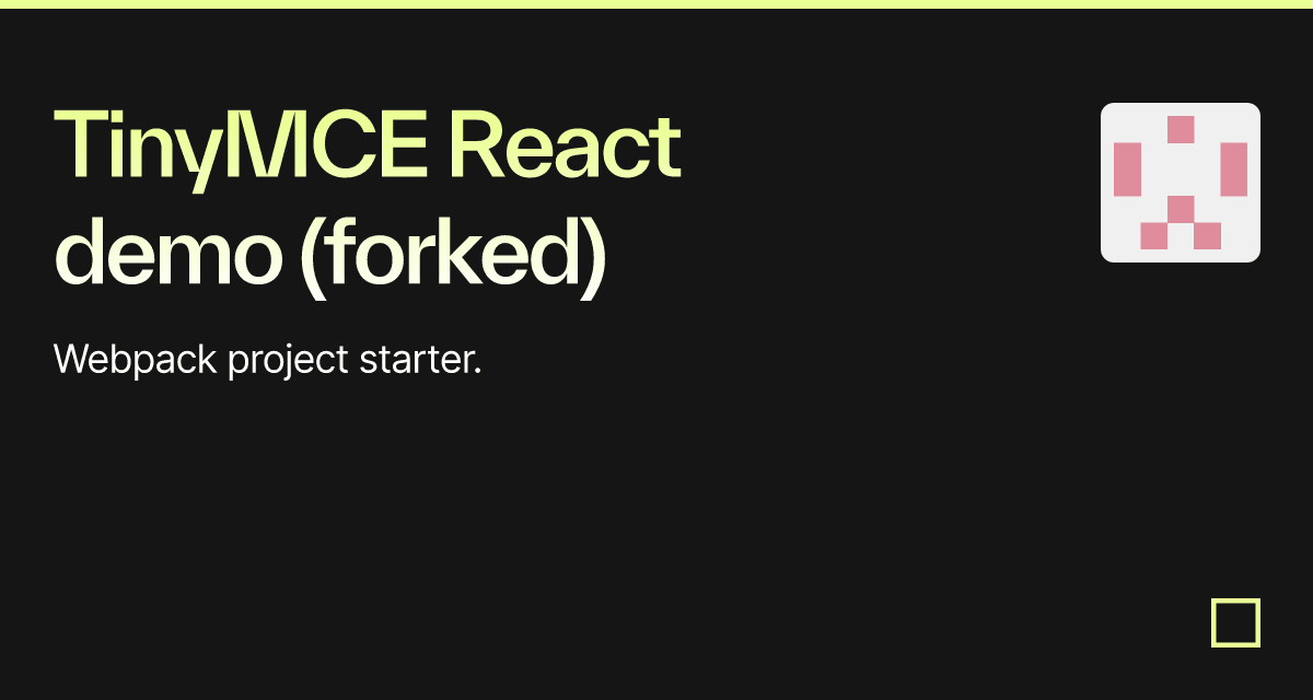 Tinymce React Demo Forked Codesandbox