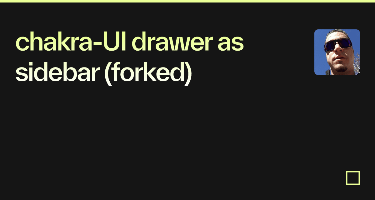 Chakra Ui Drawer As Sidebar Forked Codesandbox