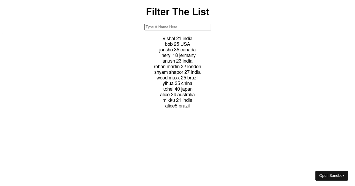 FilterBox with JSON Data (forked) - Codesandbox